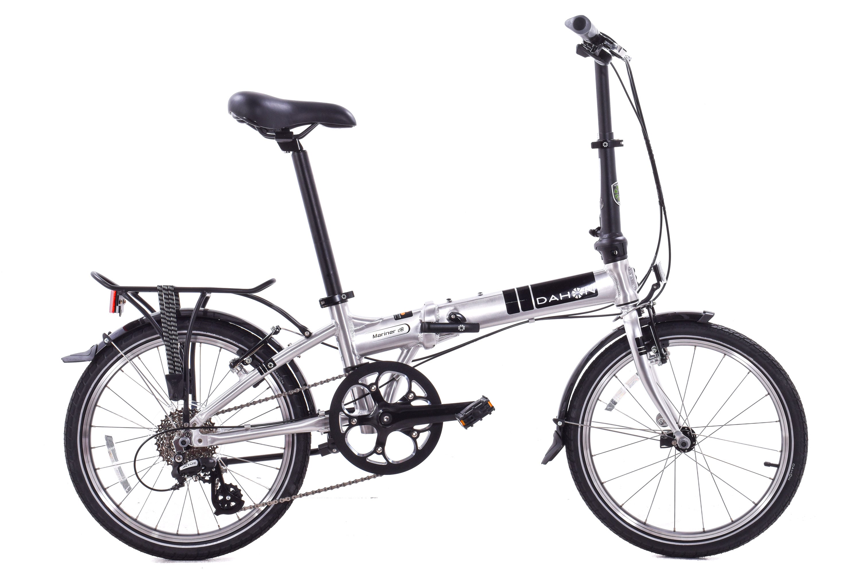 USED Dahon Mariner D8 Folding Bicycle Shimano 1x7 Speed Fenders Rear R ...