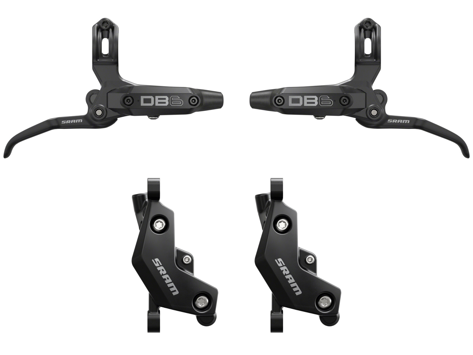 NEW SRAM DB6 4-Piston Disc Brake and Lever - Front and Rear Set ...